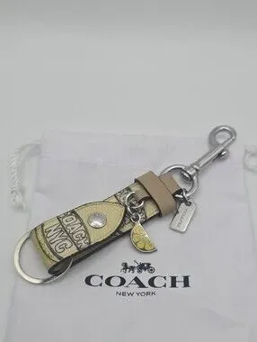 Coach | Accessories | Coach Yellow Lemon Leather Key Fobbag Charm W ...